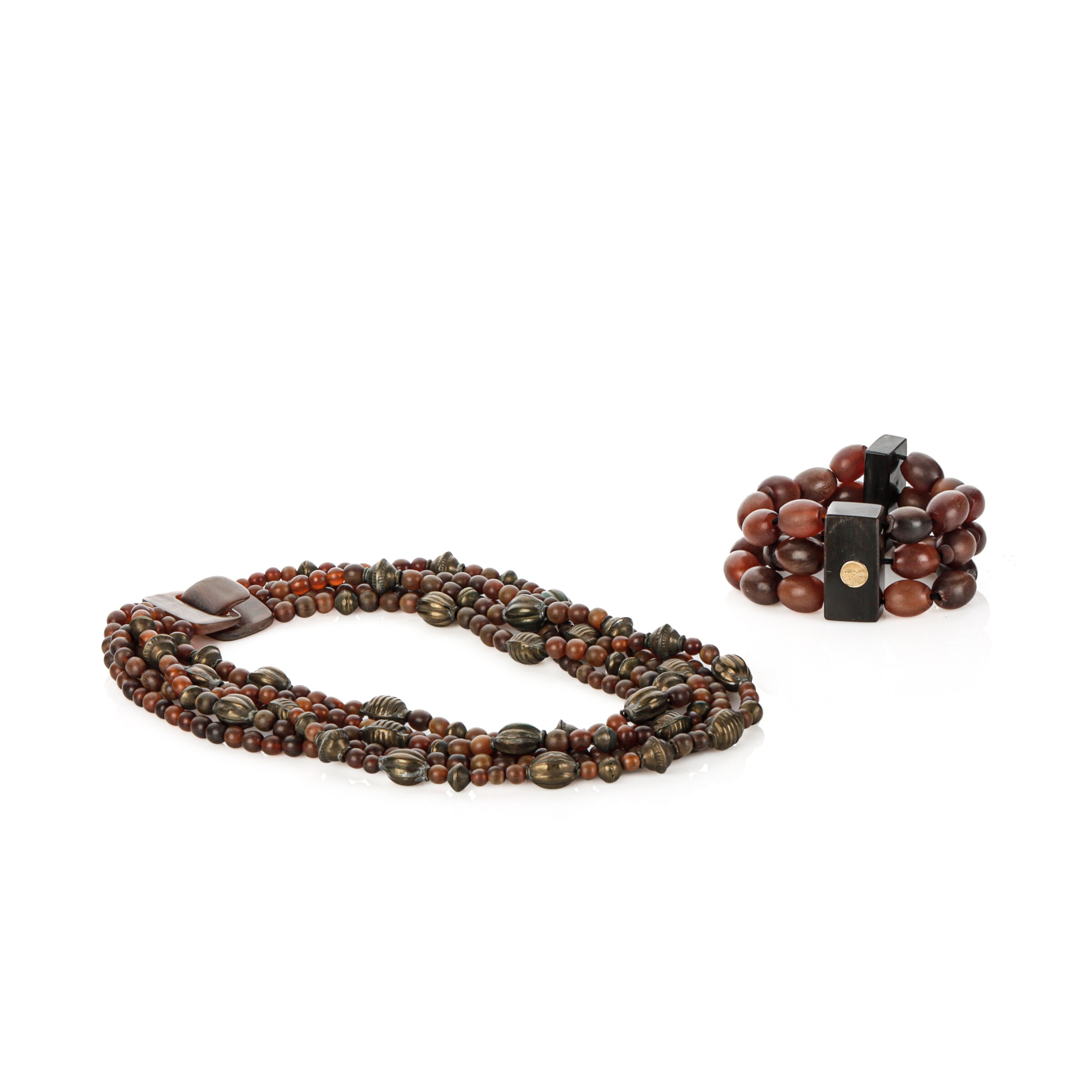 Gerda Lynggaard for Monies. Vintage halskæde og armbånd | Lauritz.com