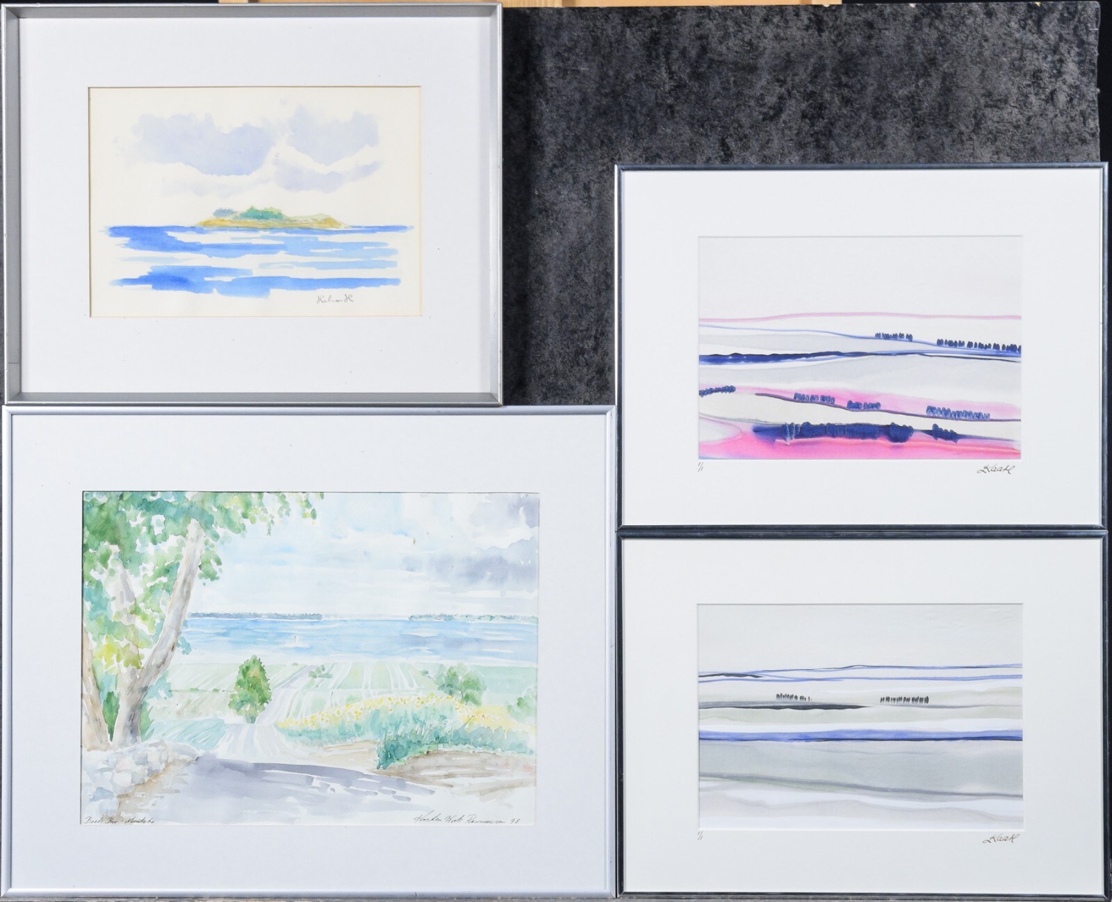 Kirsten Hansen, Halvor Hansen & Ubekendt kunstner, landskaber (4 ...