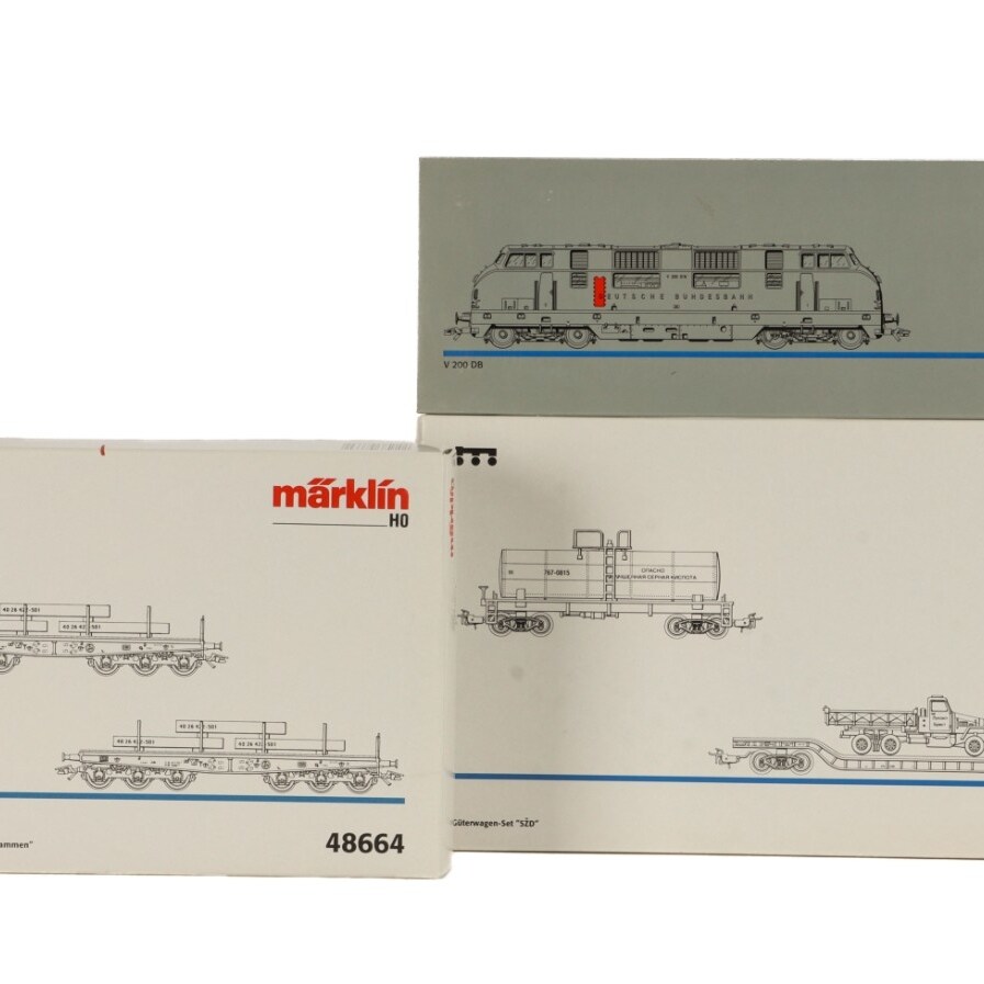 Märklin 37803+48664+47897 Digital HO: Diesellokomotiv V 200 DB, 'Steel ...