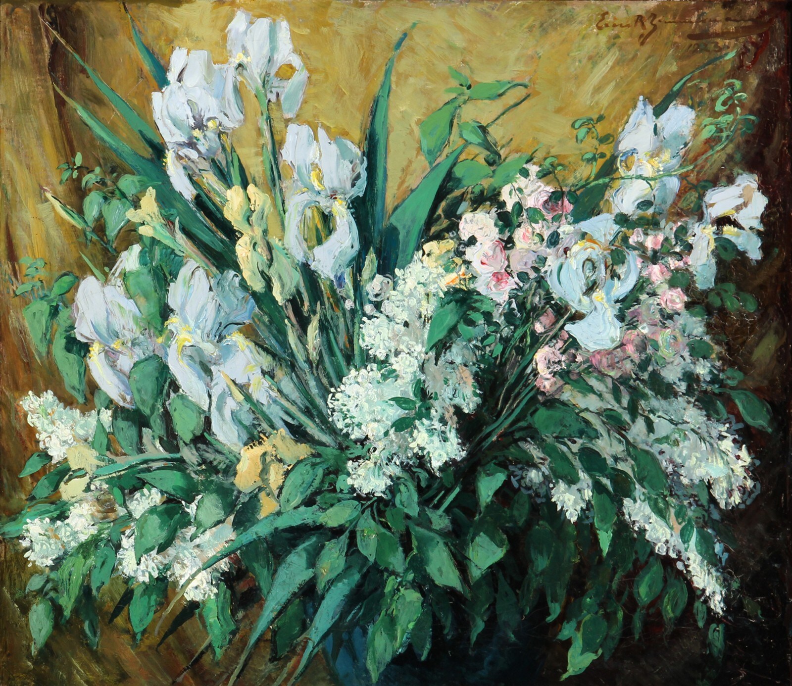 Ernst Reinhard Zimmermann. Opstilling med blomster, 1923 | Lauritz.com