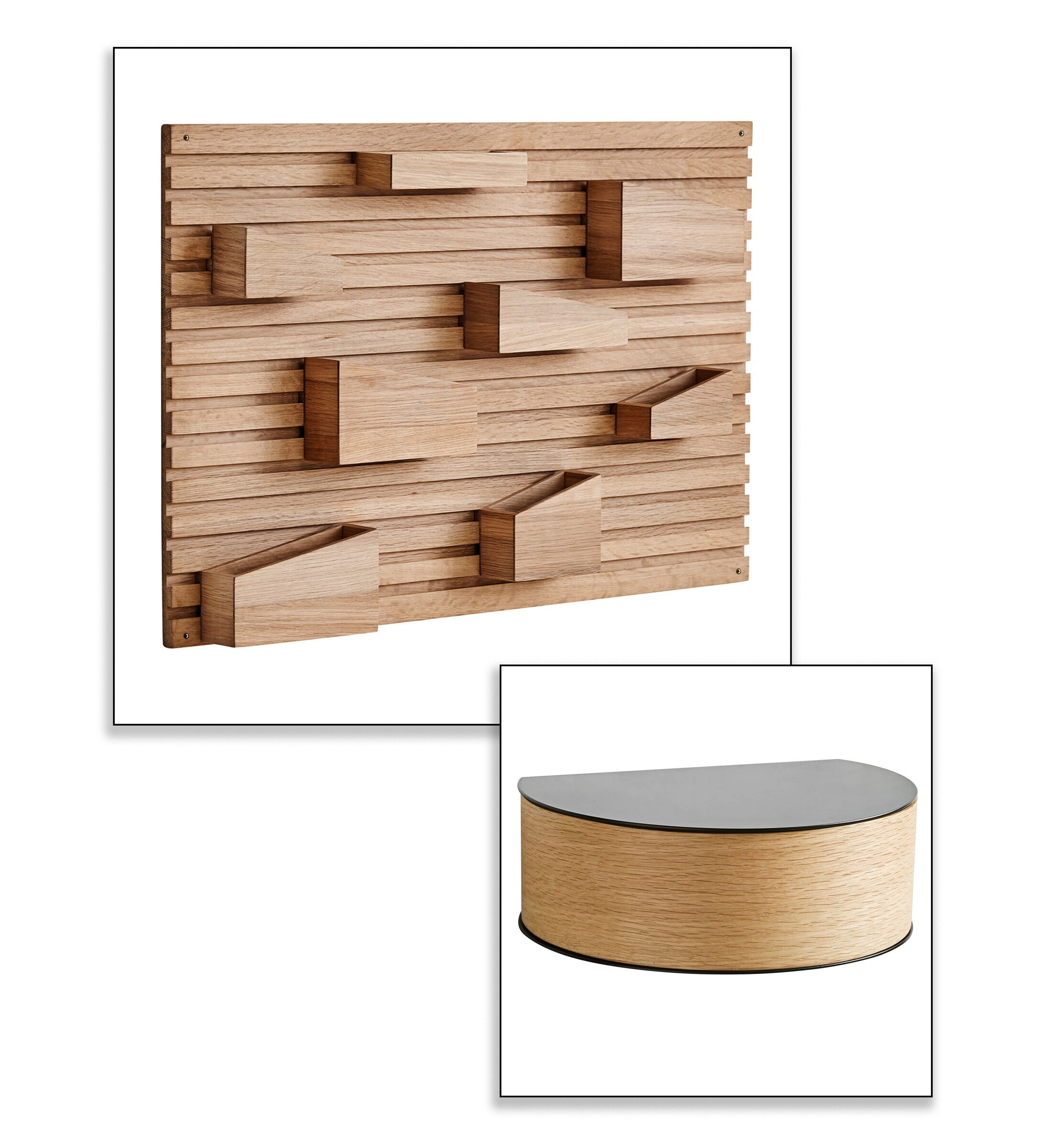 983. Woud. Wall-mounted drawer model 'Wallie' and storage system model ...