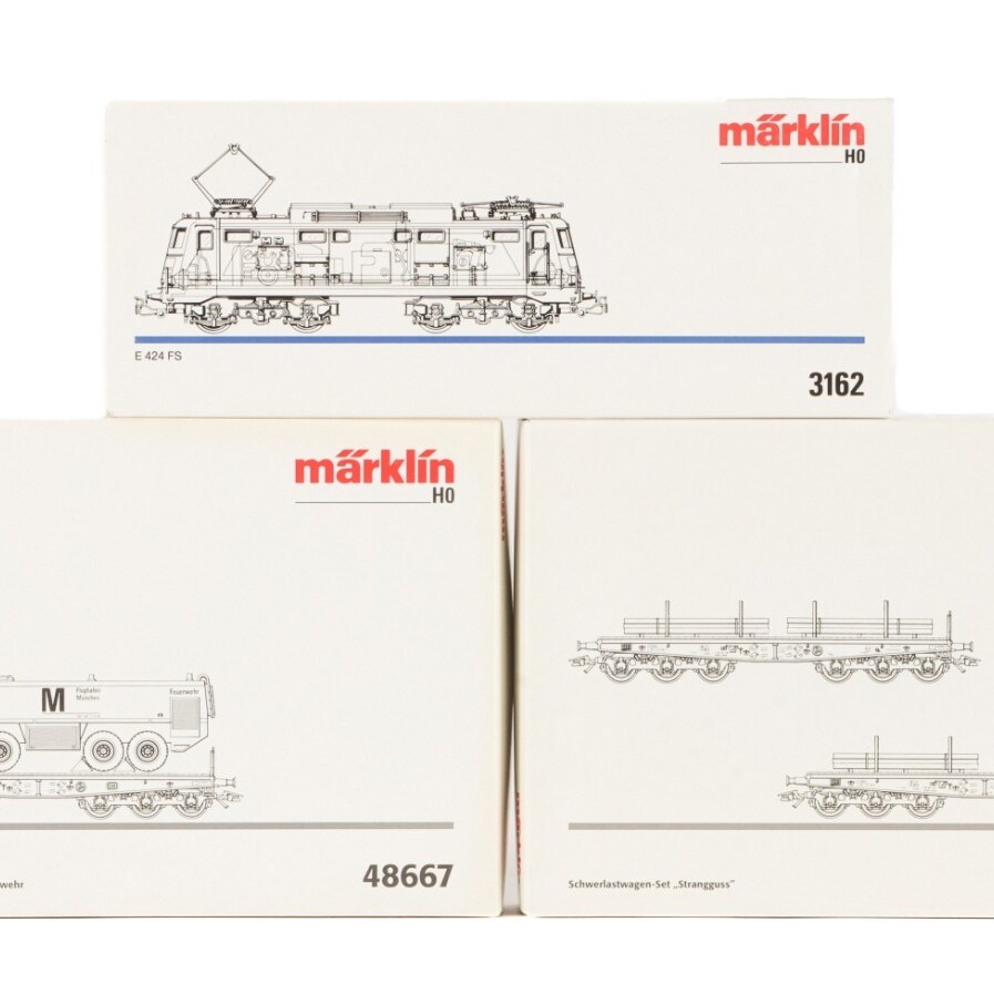 Märklin 3162+48666+48667 HO: Electric locomotive E 424 FS, Continuous ...