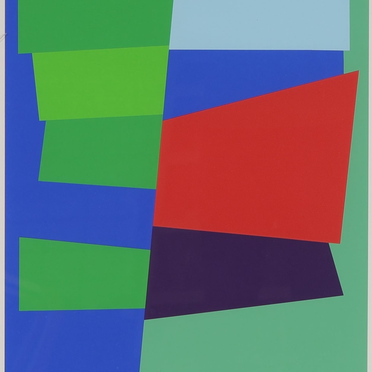 Ib Geertsen: Konkret komposition. Serigrafi i farver, 1987. | Lauritz.com