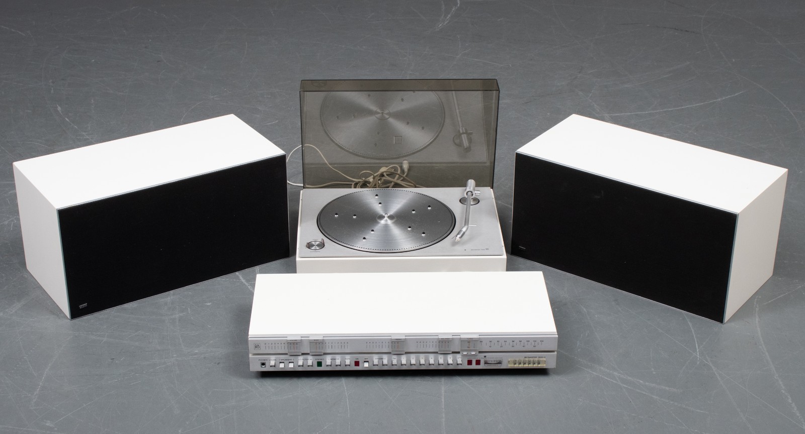 B&O : Pladespiller model Beogram 1202 samt receiver og højtalere (4 ...