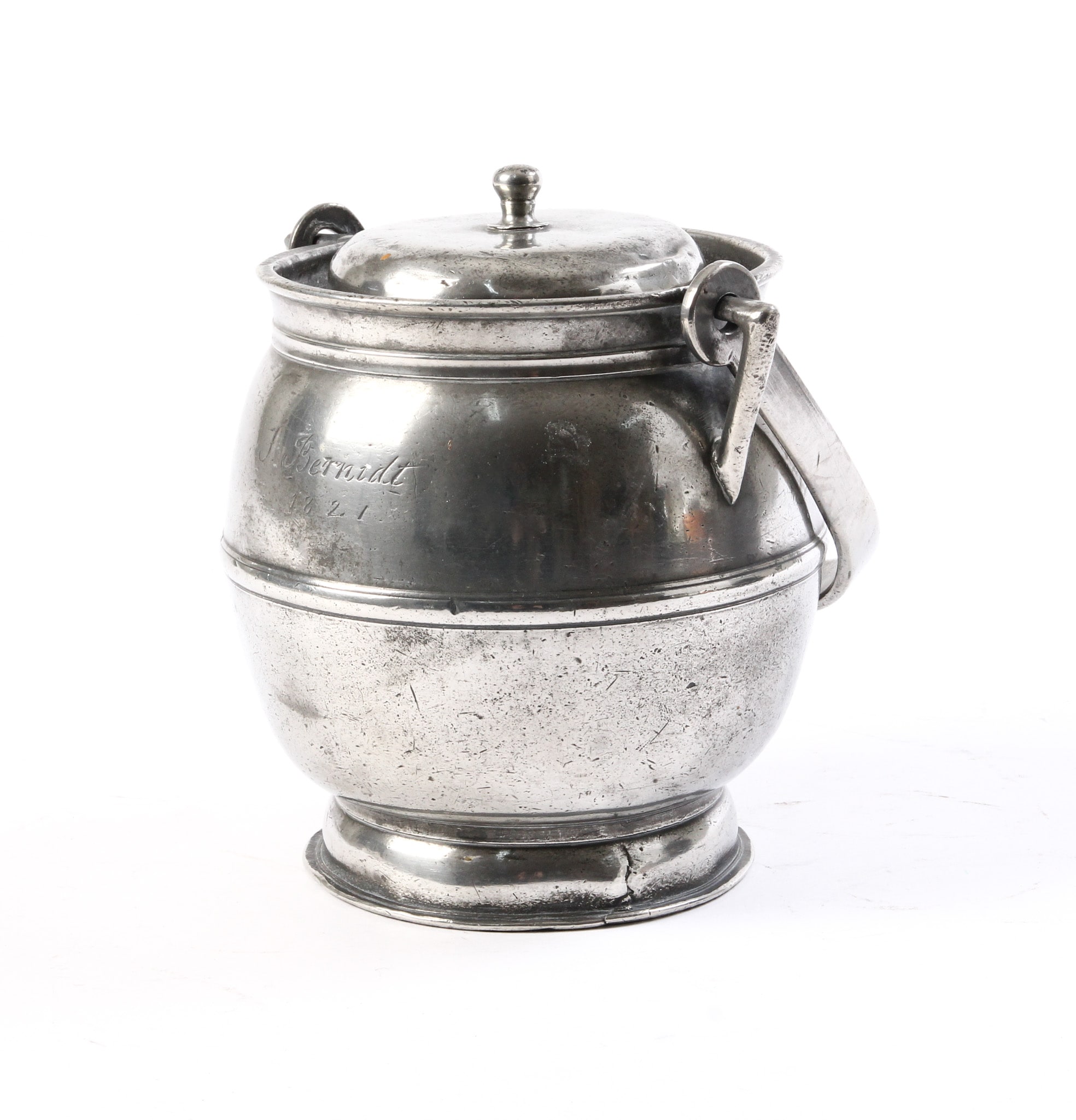 Tysk empire barselspotte af tin med nyere låg | Lauritz.com