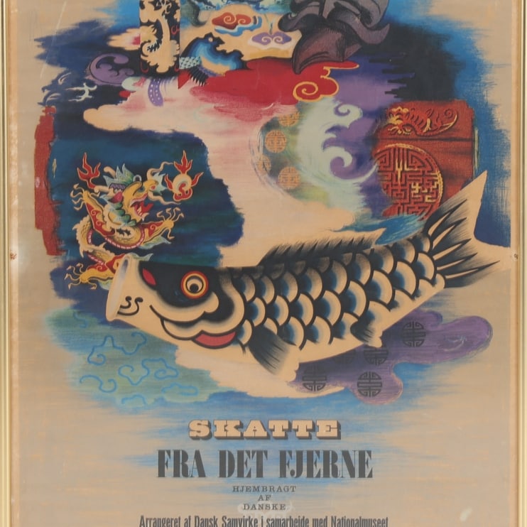Ib Andersen: 'Skatte fra det fjerne', vintage litografisk plakat, 1952 ...