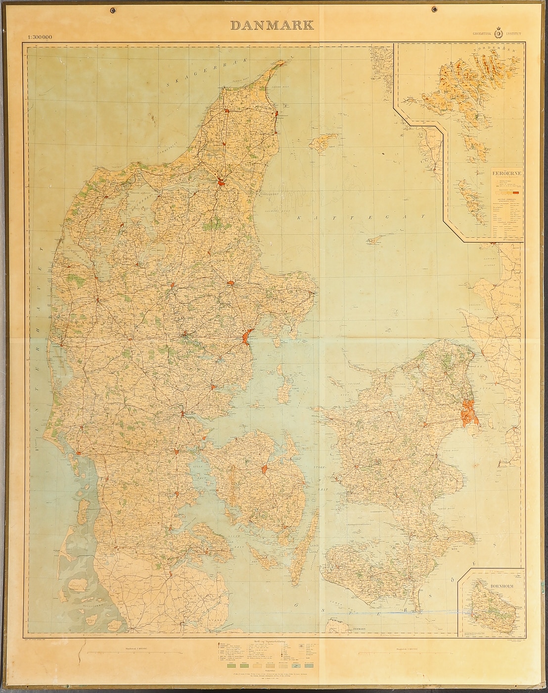 Geodætisk Institut 1956. Kort over Danmark | Barnebys
