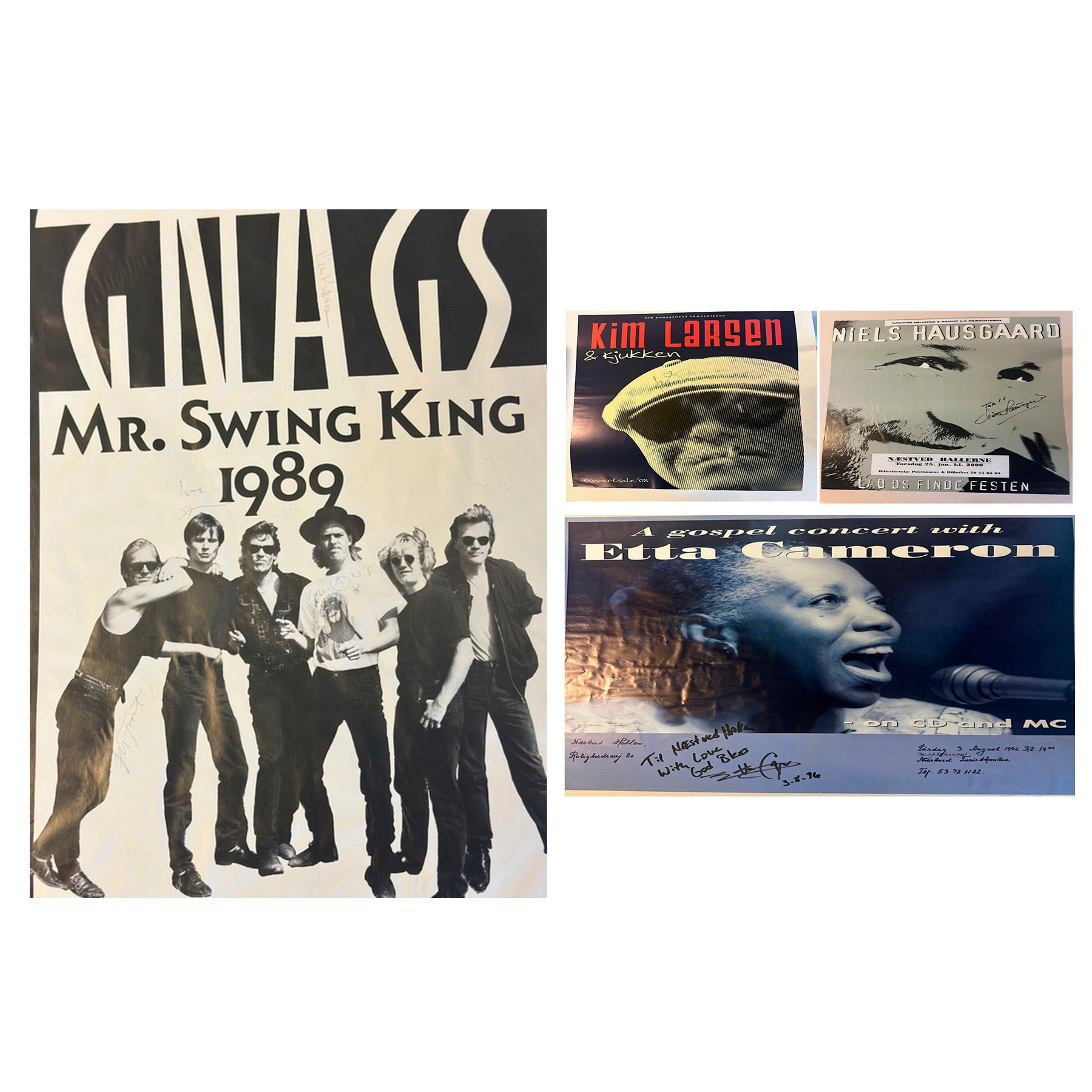Næstved - Concert posters, Gnags, Mr. Swing King, Niels Hausgaard, Etta ...