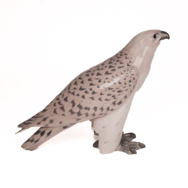 Royal Copenhagen: 'Icelandic Falcon'. Figure of polychrome glazed ...