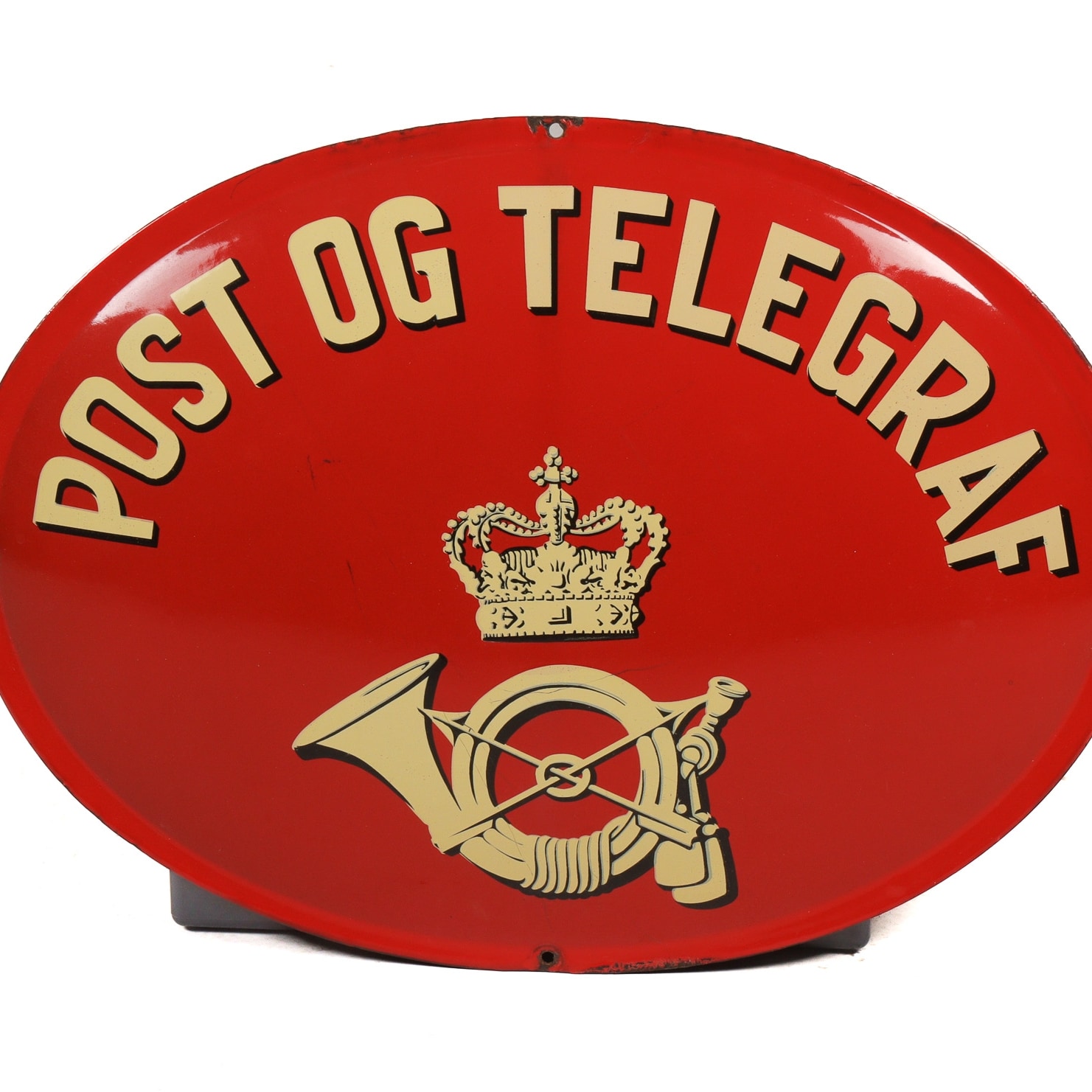 Enamel sign, 'Post and Telegraph' | Lauritz.com