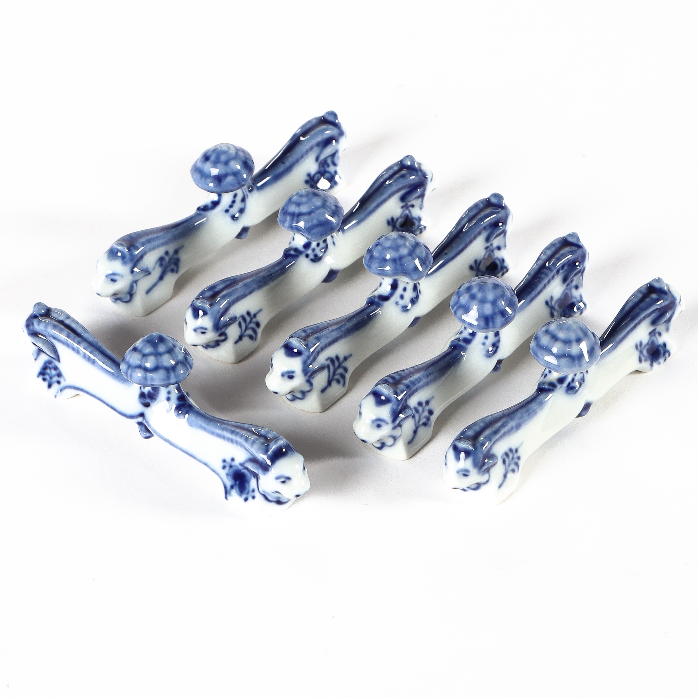 Royal Copenhagen / Royal Porcelain. Fluted Blue Fluted. Knife stools ...