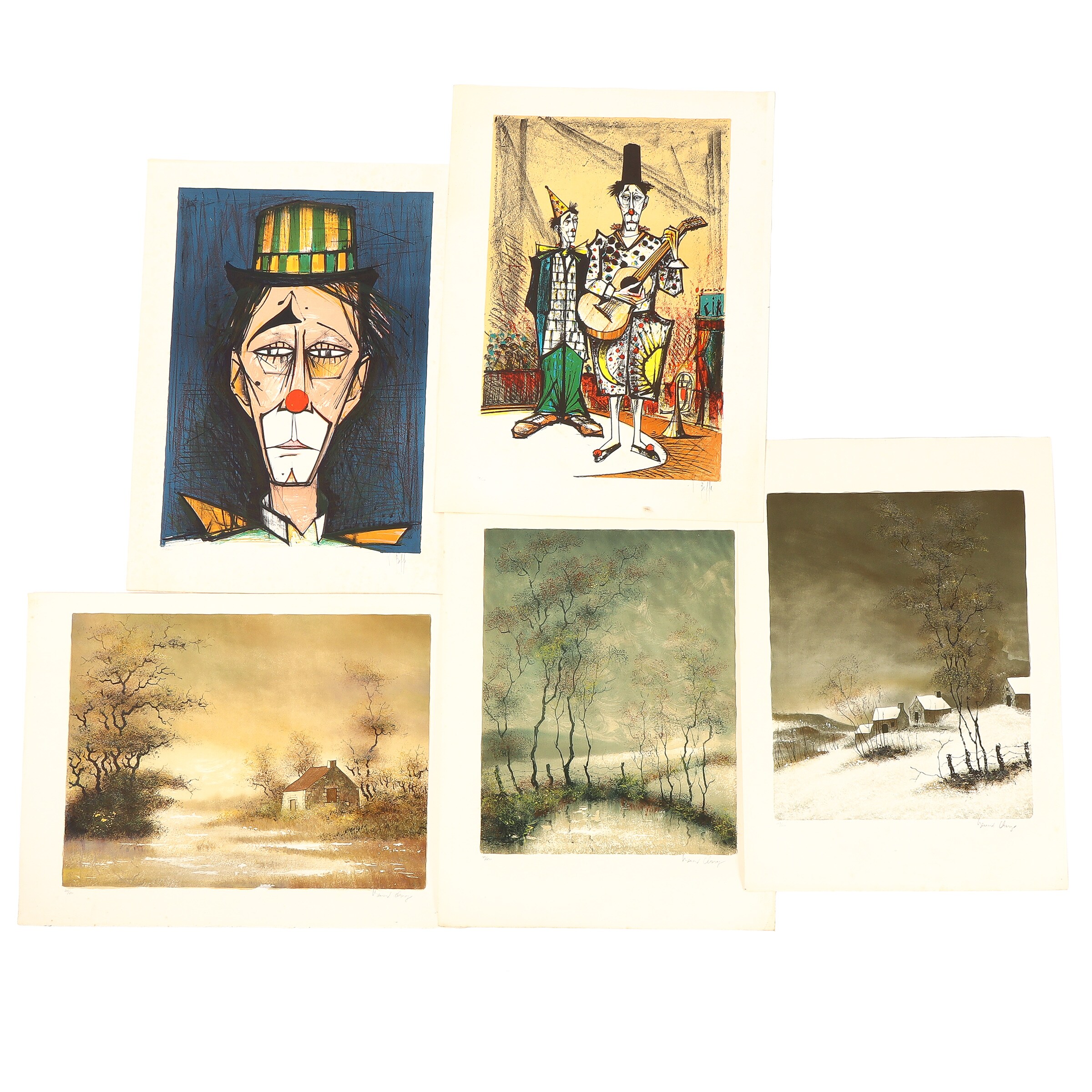 Bernard Charoy og V. Beffa. 5 stk. litografier | Lauritz.com