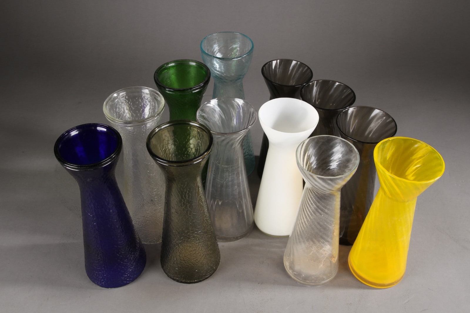 12 hyacintglas i klart og farvet glas (12) | Barnebys