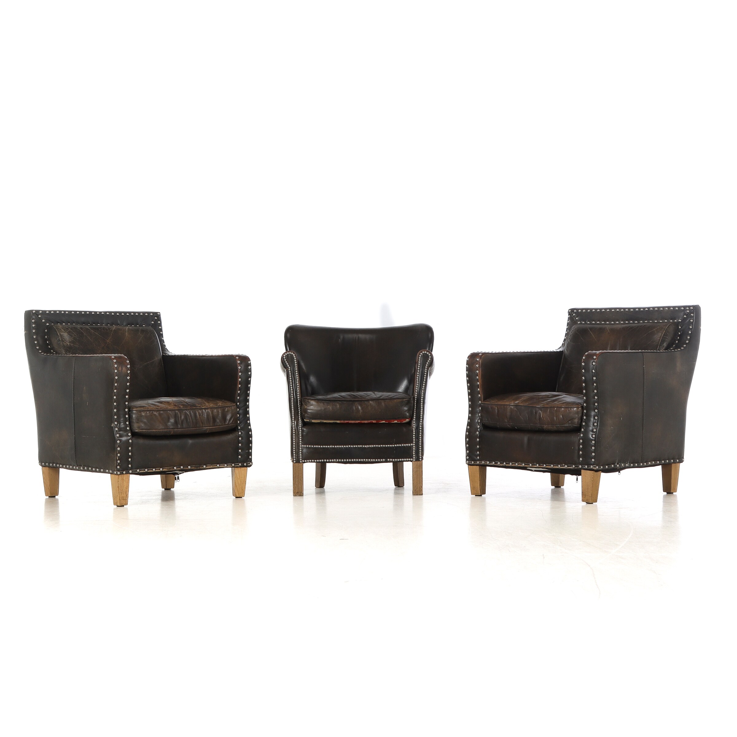 Set of three Club Chairs / lounge chairs (3) | Lauritz.com