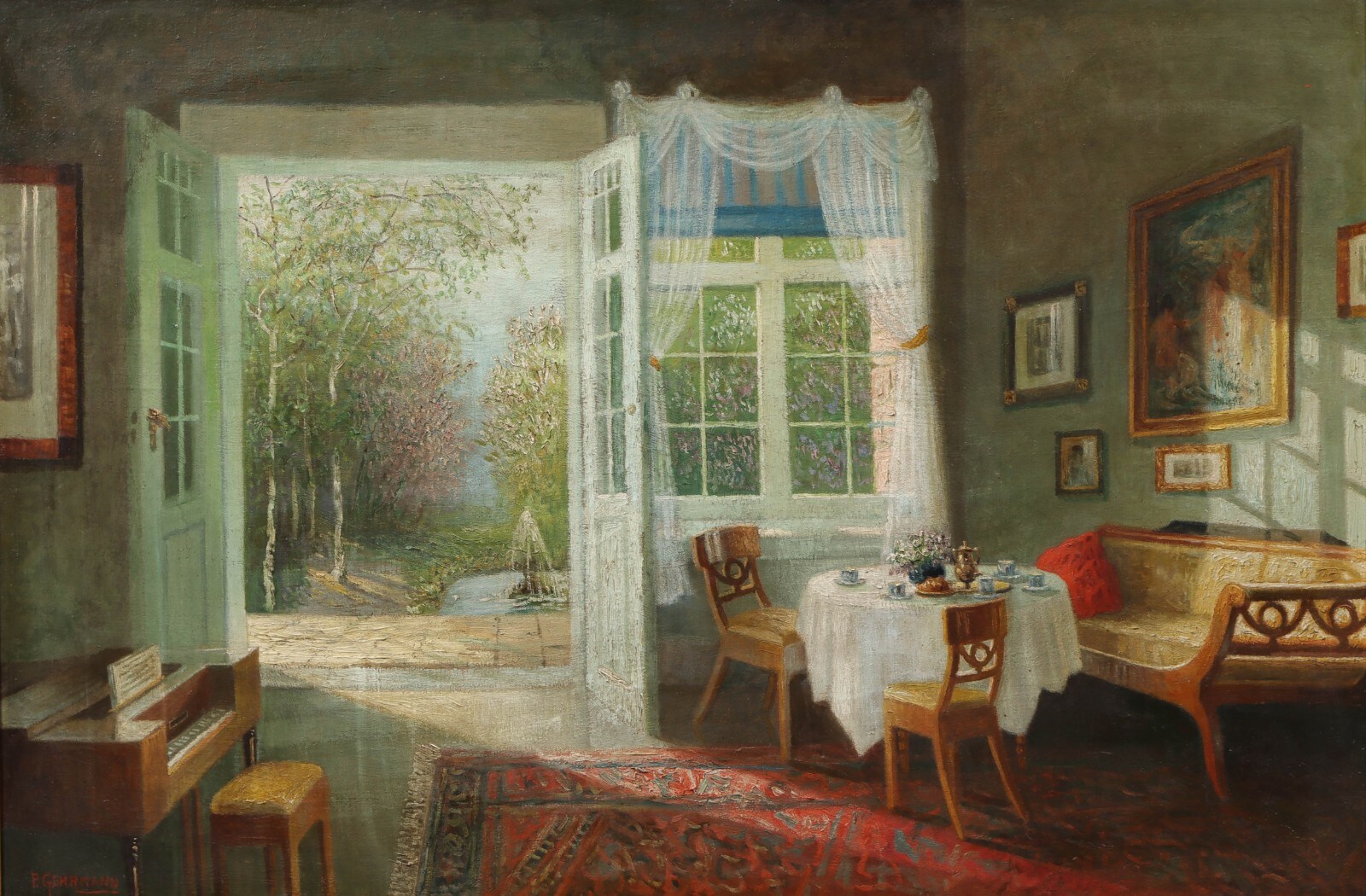 Paul Gehrmann. Salon interiør | Lauritz.com