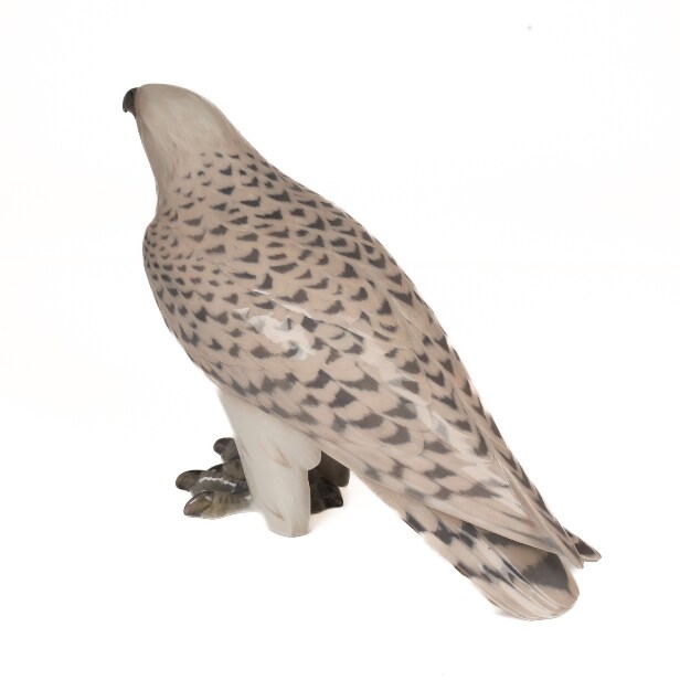 Royal Copenhagen: 'Icelandic Falcon'. Figure of polychrome glazed ...
