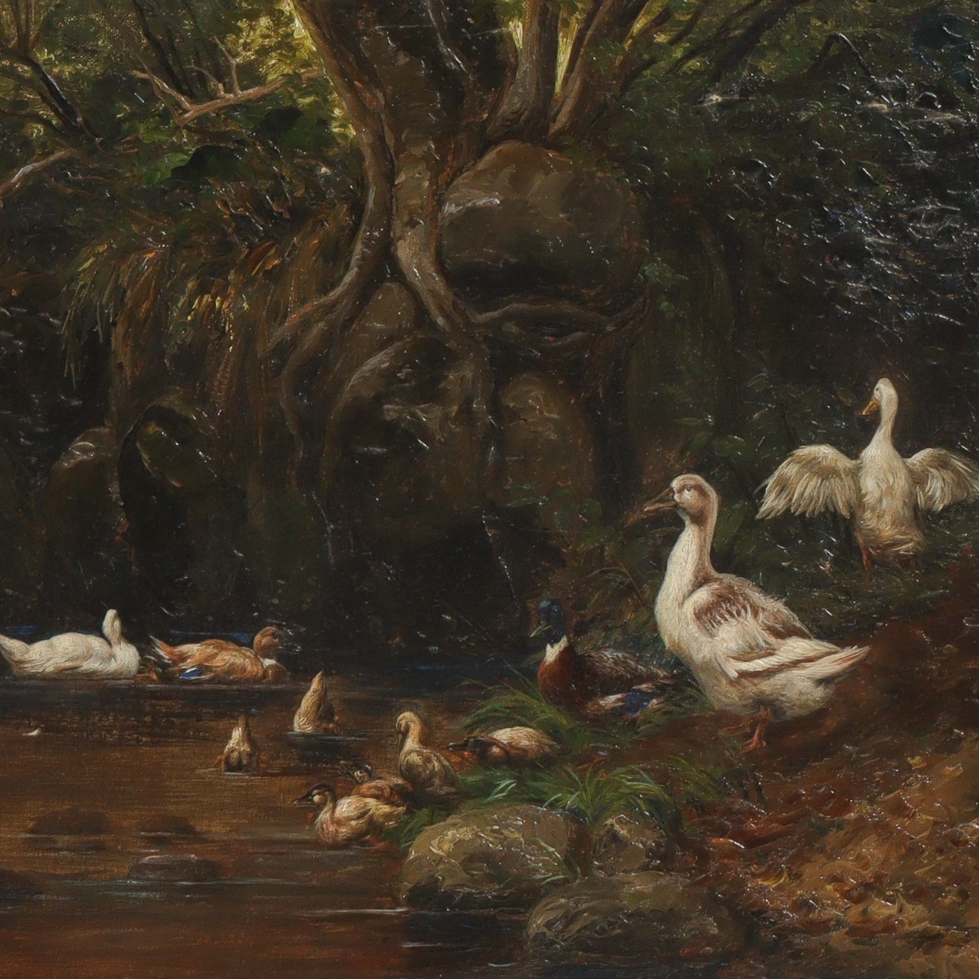 Simon Simonsen. Ænder ved skovsø, 1886 | Lauritz.com