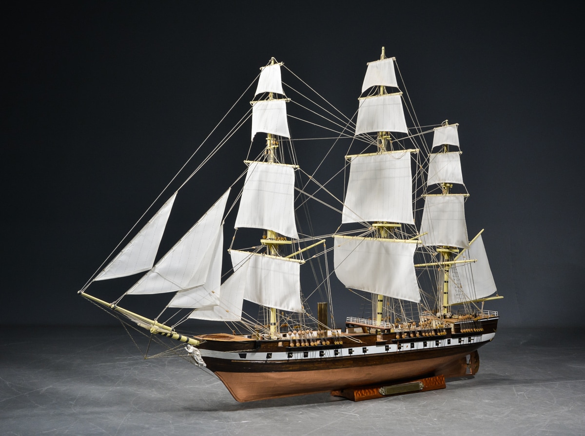 Large hand-built model of steam frigate Jylland | Lauritz.com