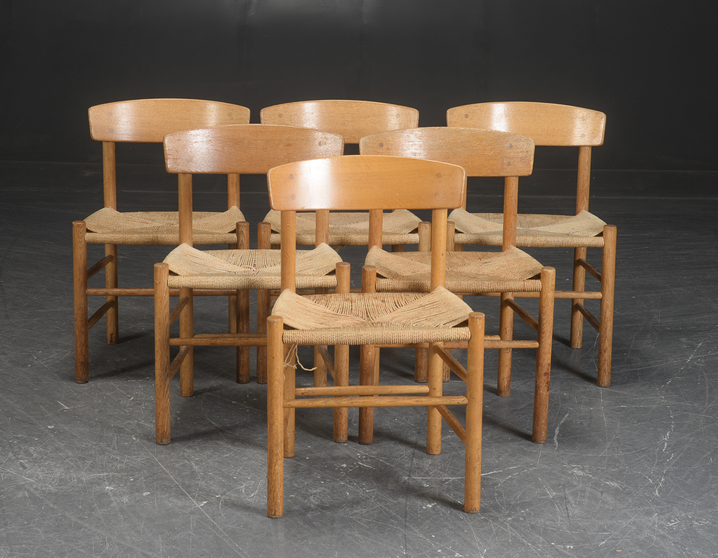 Børge Mogensen. Seks stole model 'Folkestolen' J39 (6) | Lauritz.com