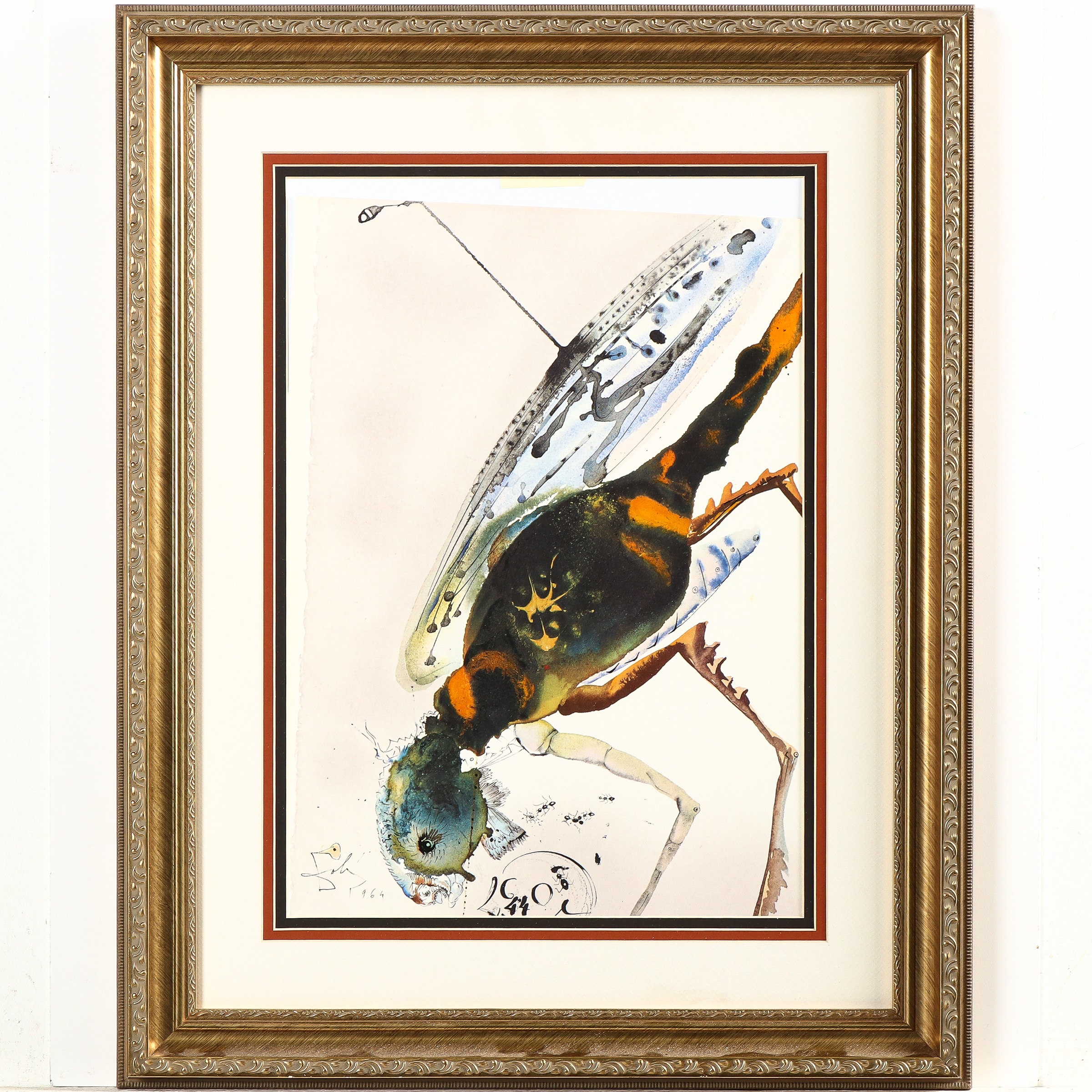 Salvador Dali. Litografi ' Locust and Grasshopper' fra serien Biblia ...