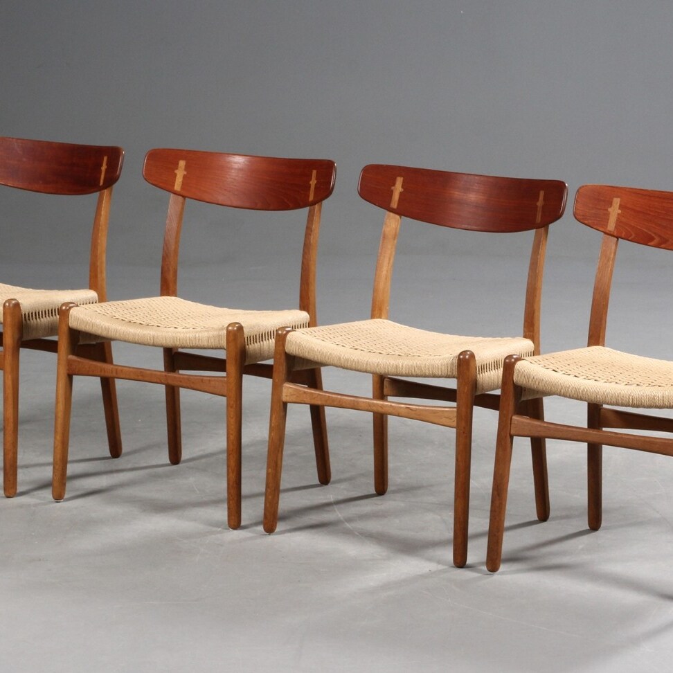 Hans J. Wegner. Fire spisestole, model CH23, teak/eg (4) | Lauritz.com