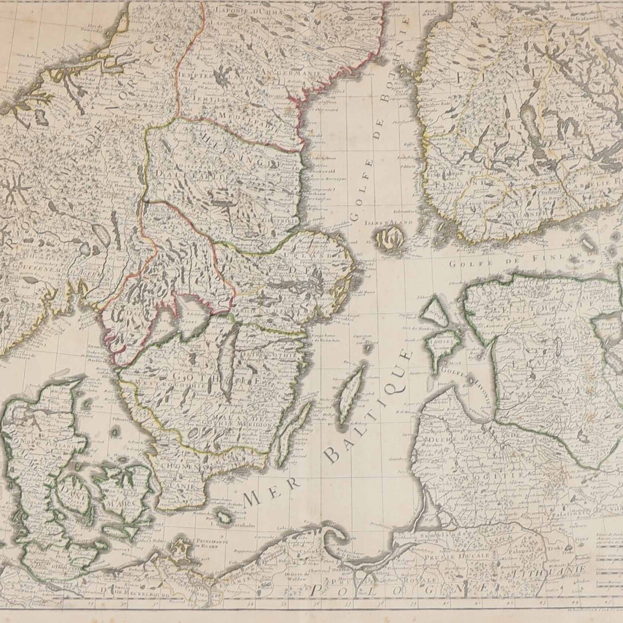Philippe Buache: Map of the countries around the Baltic Sea, second map ...