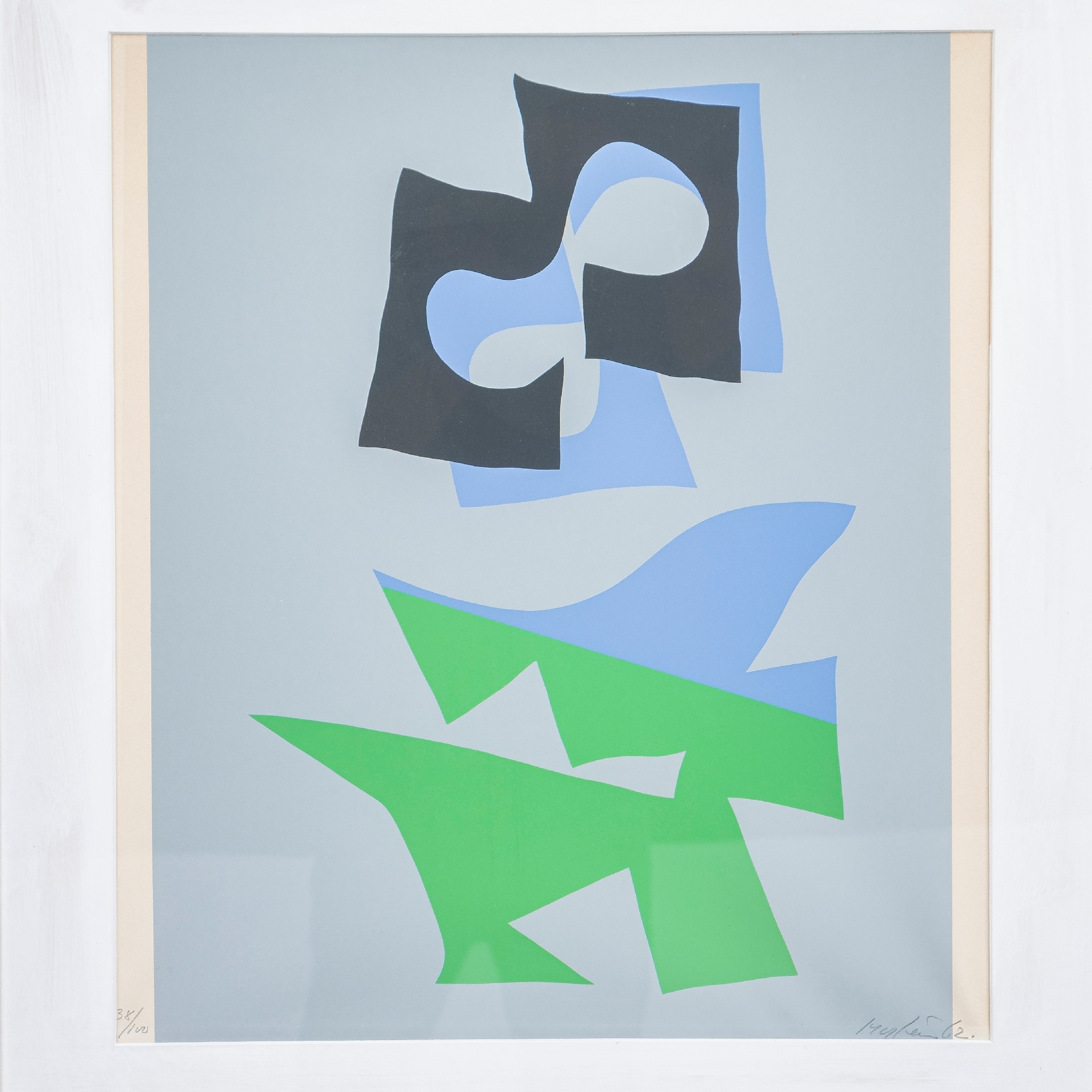 Richard Mortensen, farvelitografi, komposition 1962 | Lauritz.com