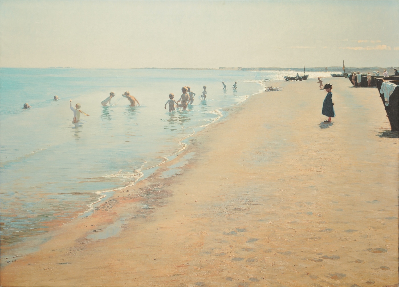 Fotografisk reproduktion af P.S Krøyer værket 'Sommerdag ved Skagen ...