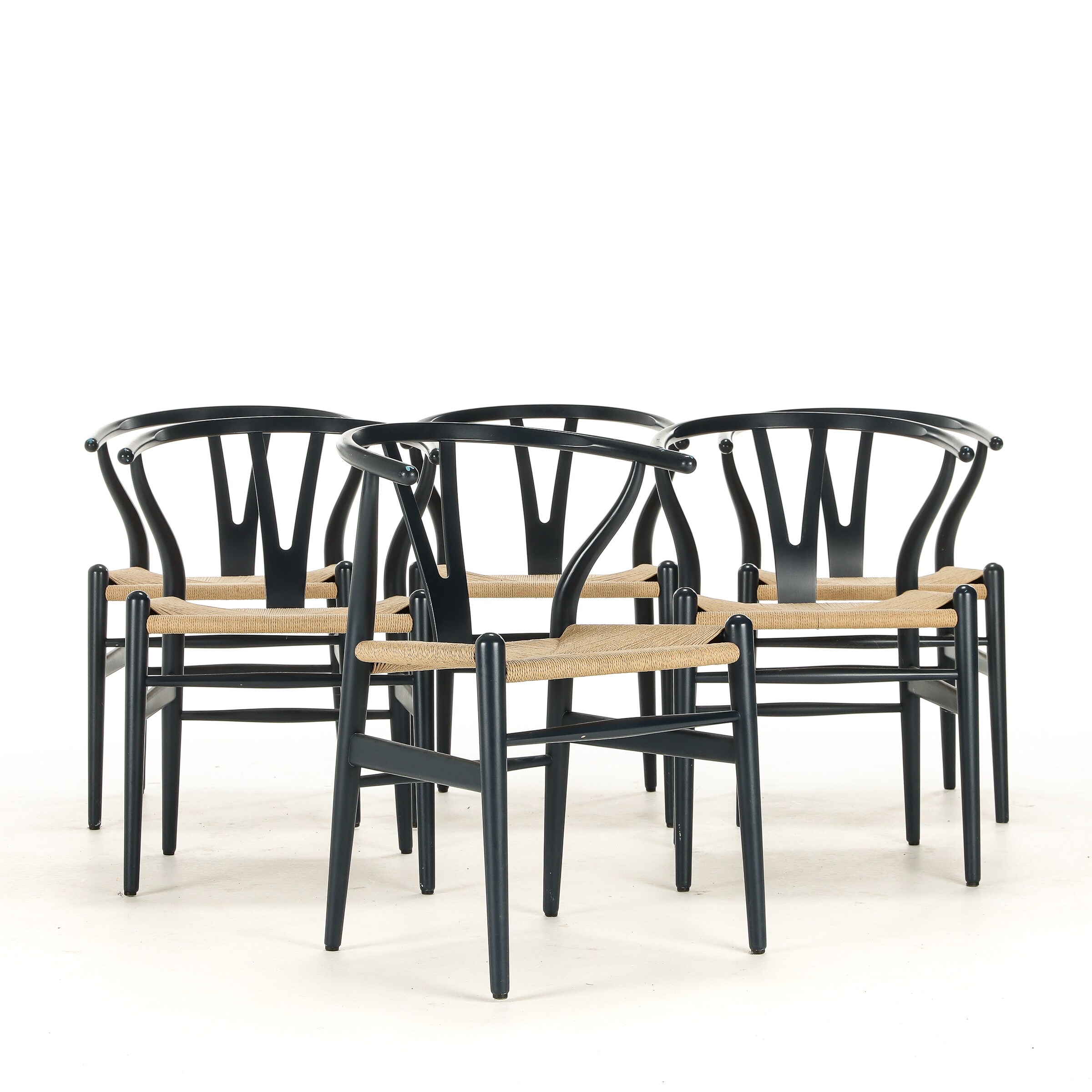 Hans J. Wegner for Carl Hansen. Seks Y-stole. Model 'CH24' (6 ...