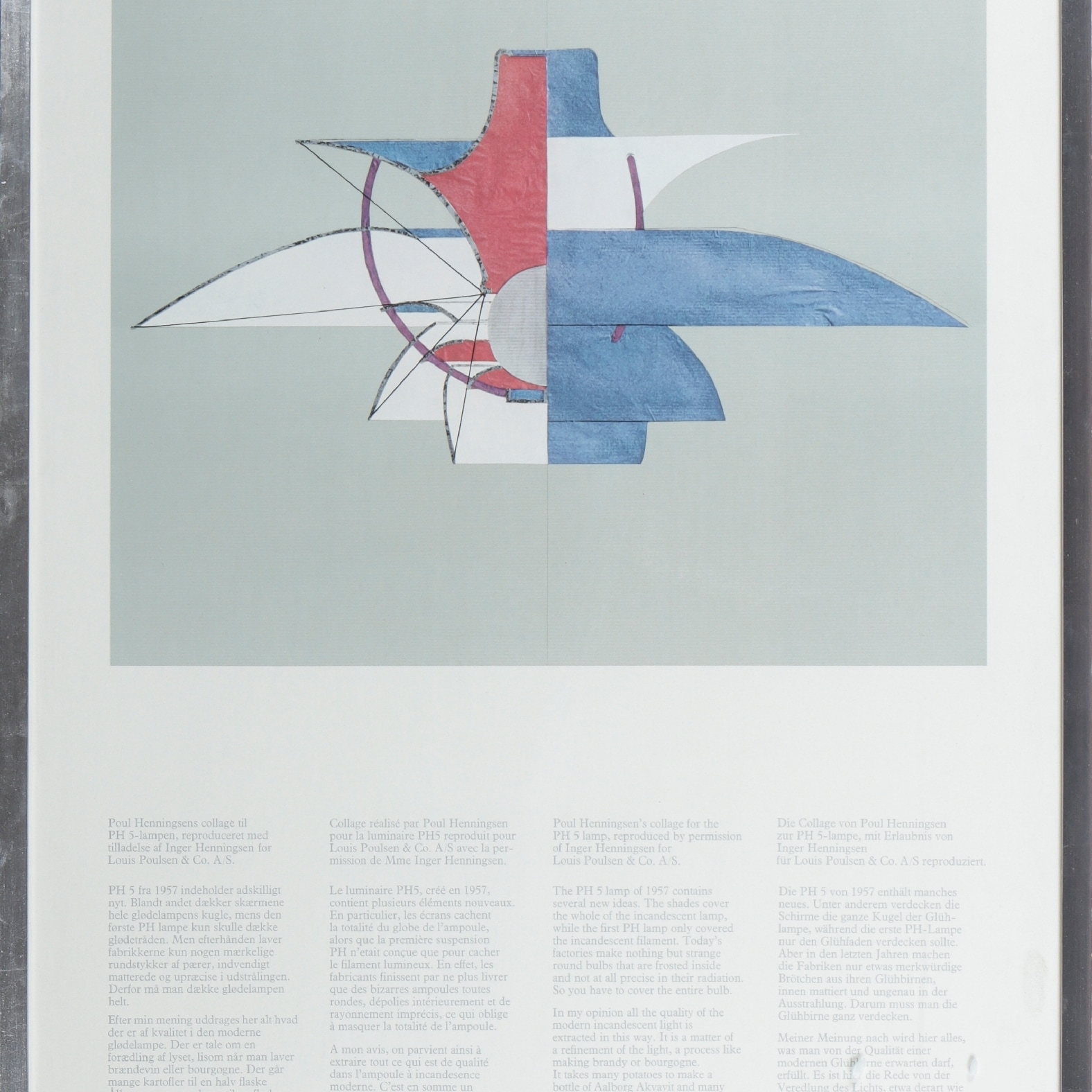 Poul Henningsen. 'PH5', indrammet plakat. | Lauritz.com
